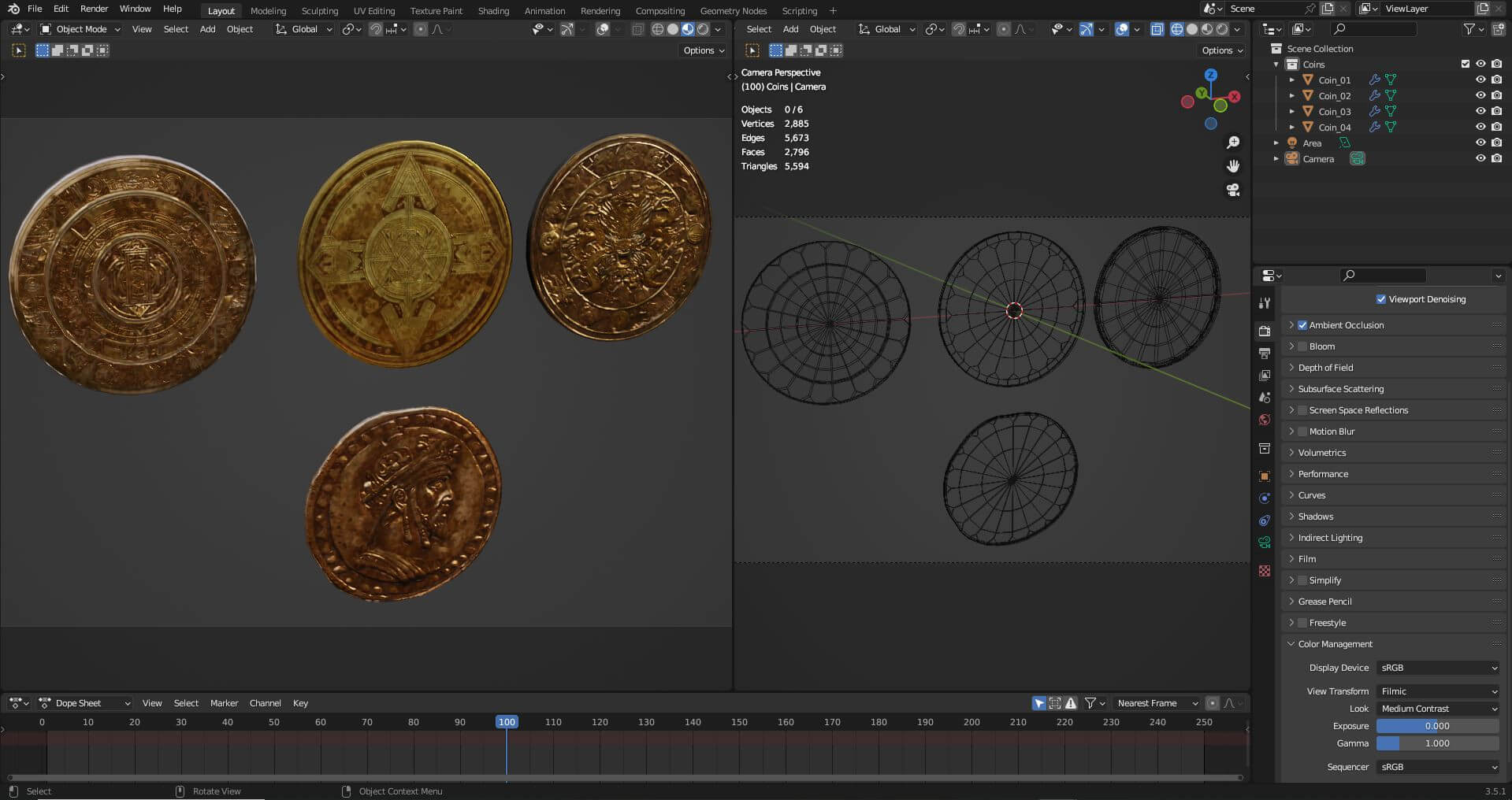 Gold Coin With Ancient Symbols - 3D Model by VRTOON