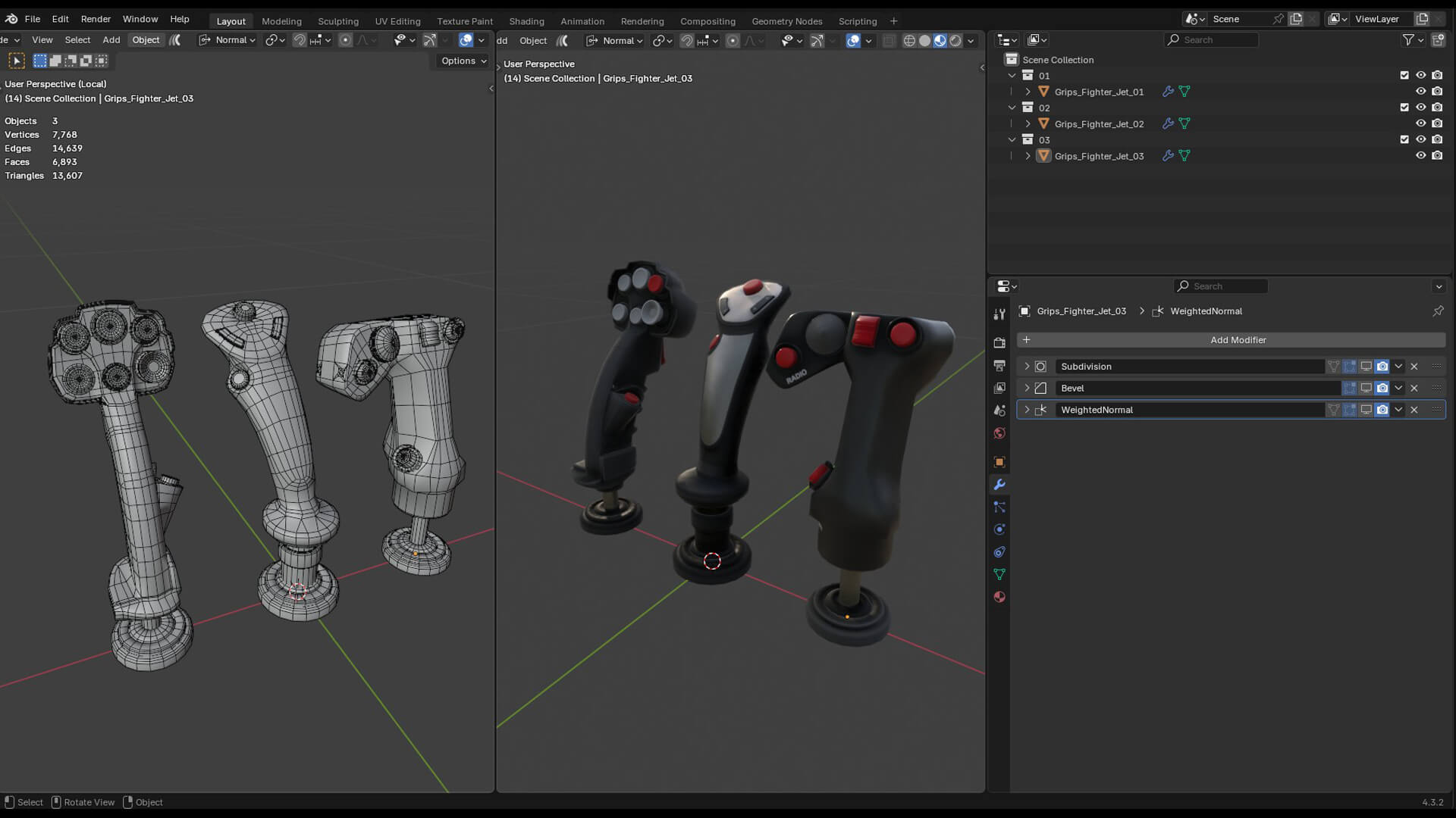 Fighter Jet Joystick or Grip - 3D Model by VRTOON