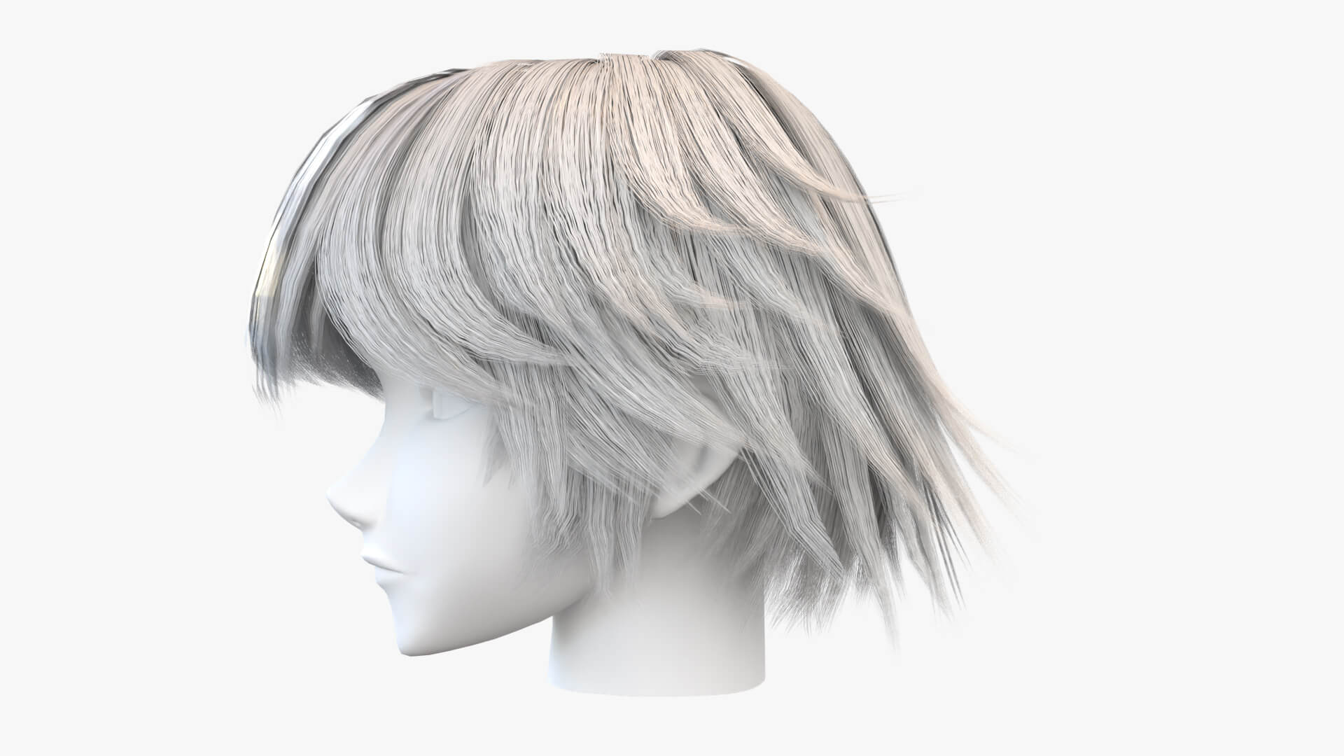 Styled Hair - 01 3D Model by VRTOON