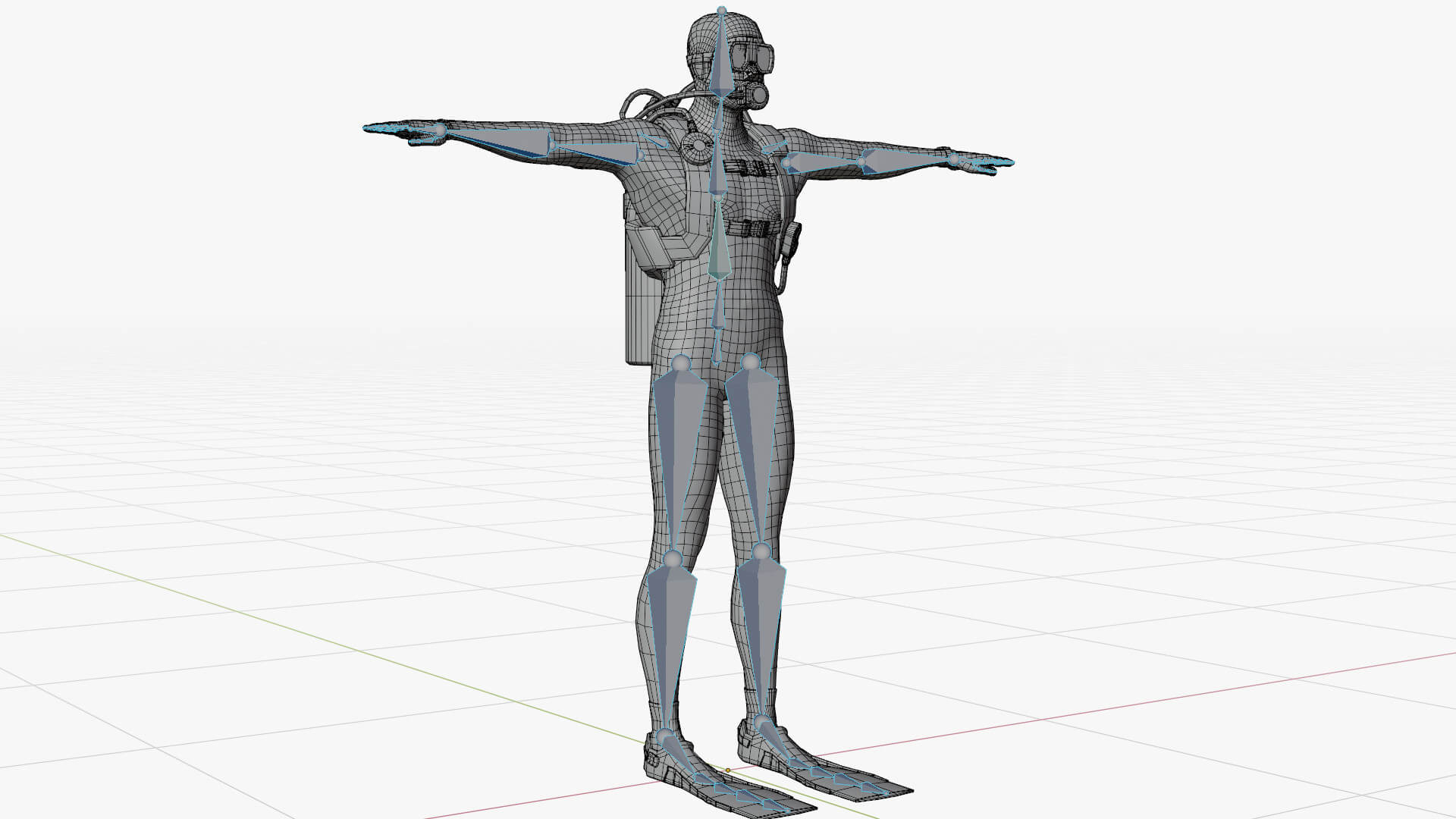 Scuba Diver - Diving Suit 3D Model by VRTOON