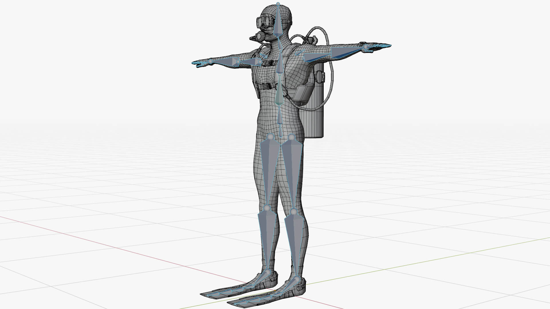 Scuba Diver - Diving Suit 3D Model by VRTOON