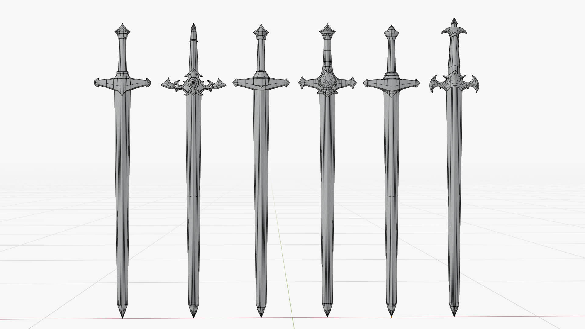Sword Collection Low Poly - 3D Model by VRTOON