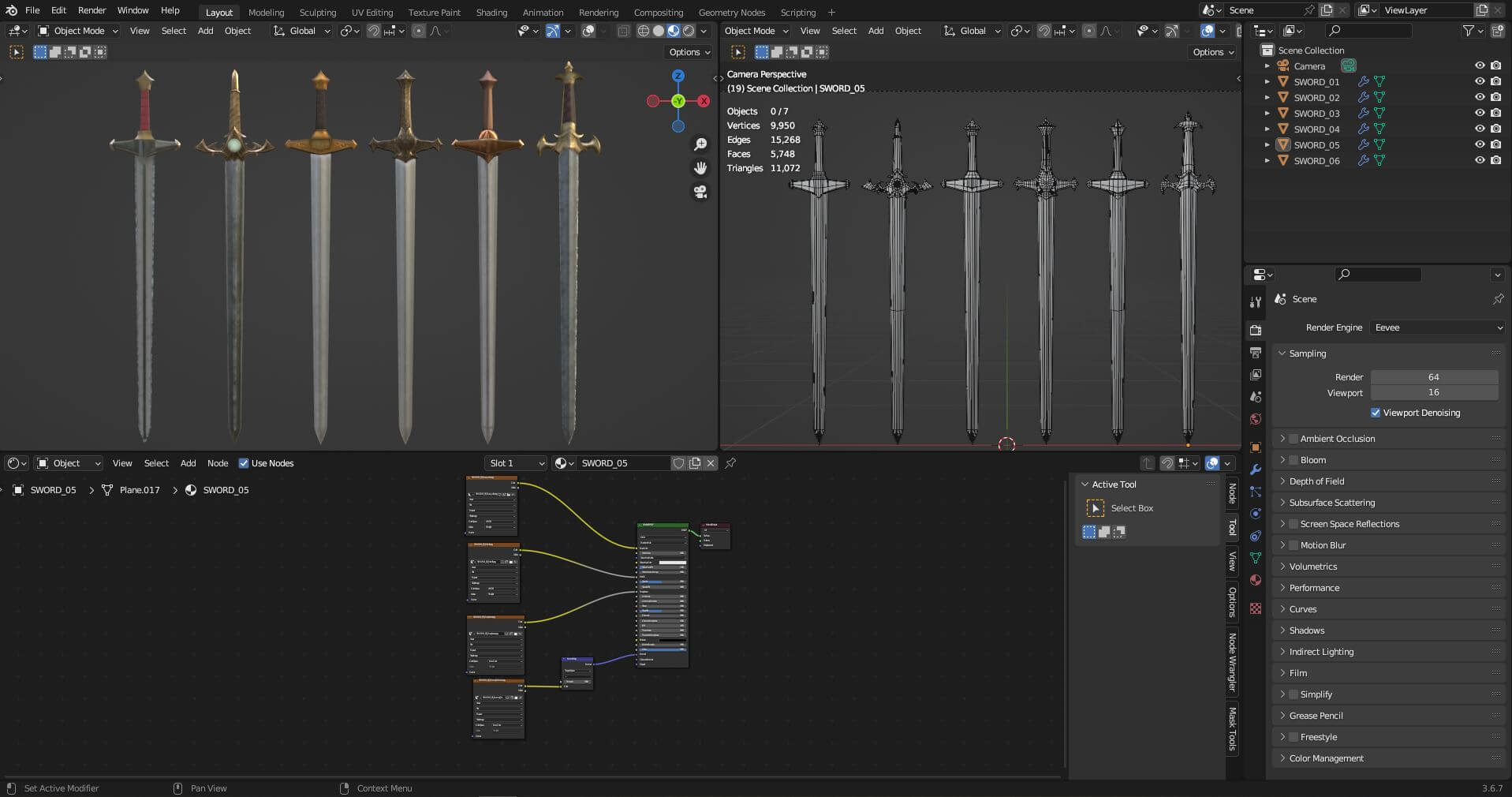 Sword Collection Low Poly - 3D Model by VRTOON