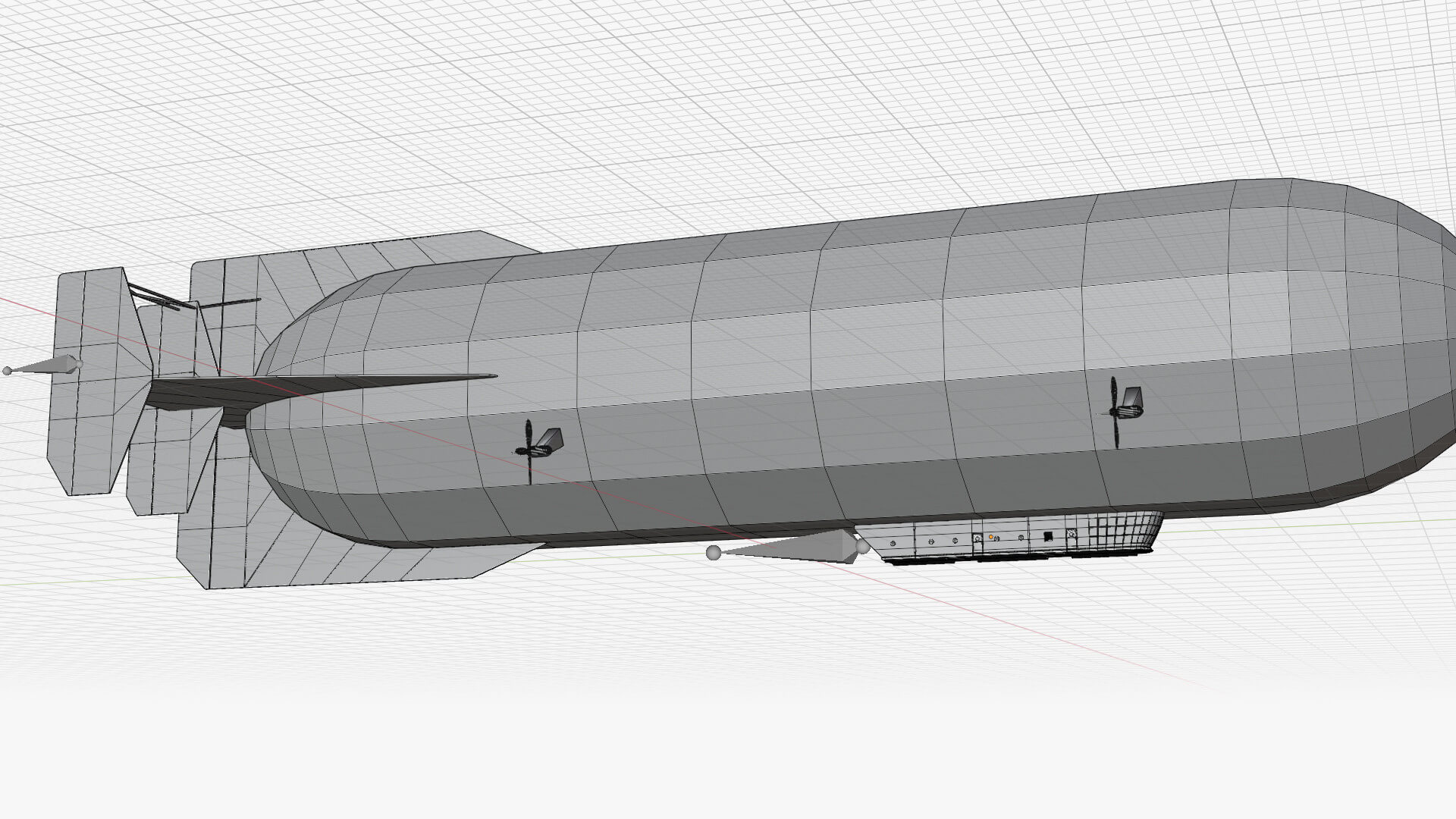 Zeppelin Airship - 3D Model by VRTOON