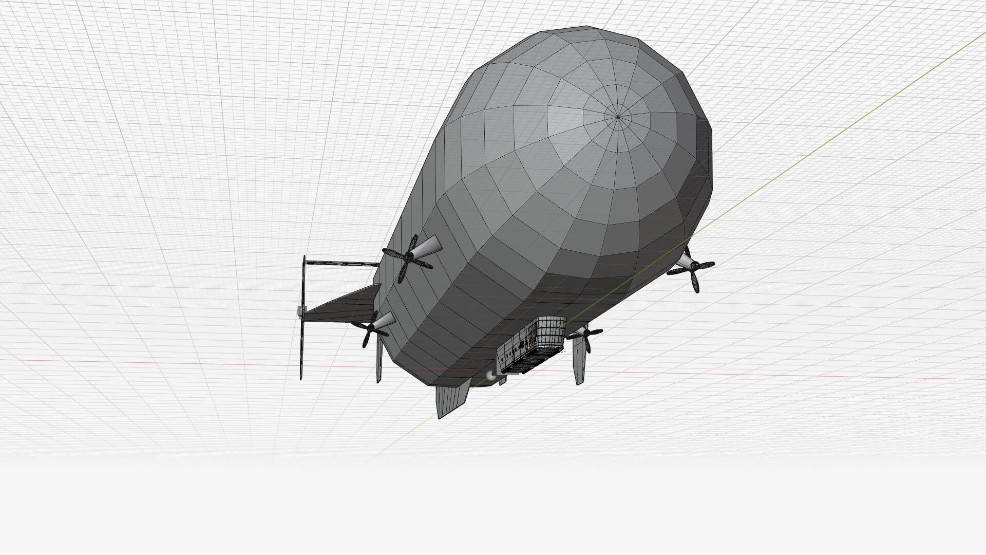 Zeppelin Airship - 3D Model by VRTOON