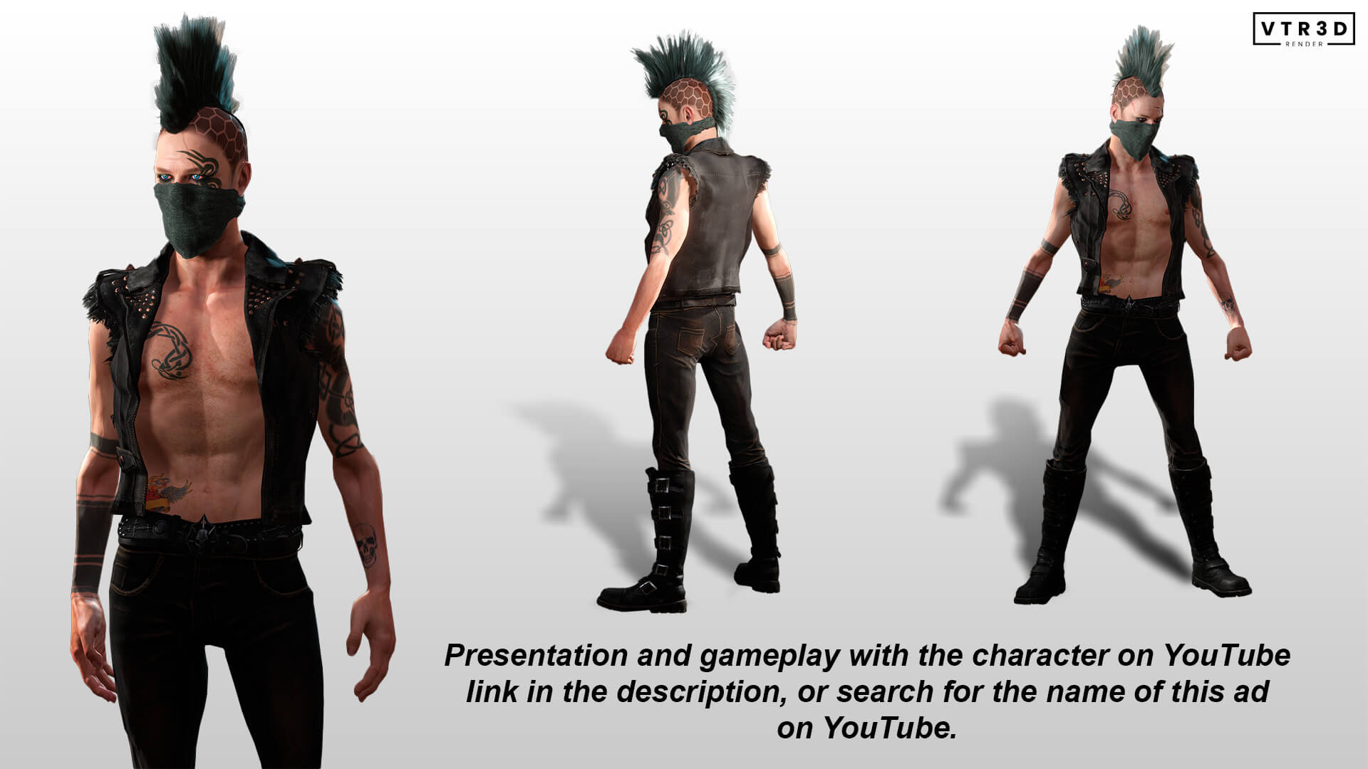 Punk Warrior Stylized Male Game Character Low Poly Realistic - 3D Model ...