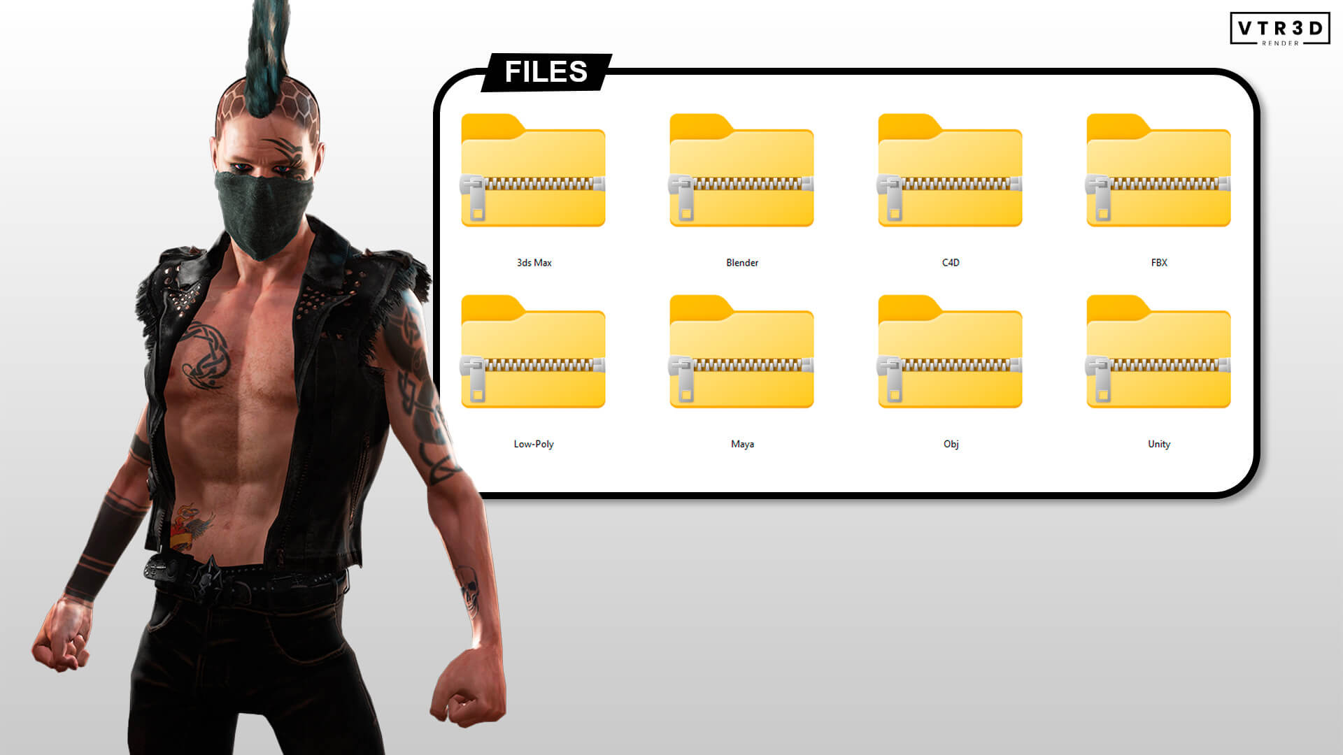 Punk Warrior Stylized Male Game Character Low Poly Realistic - 3D Model ...