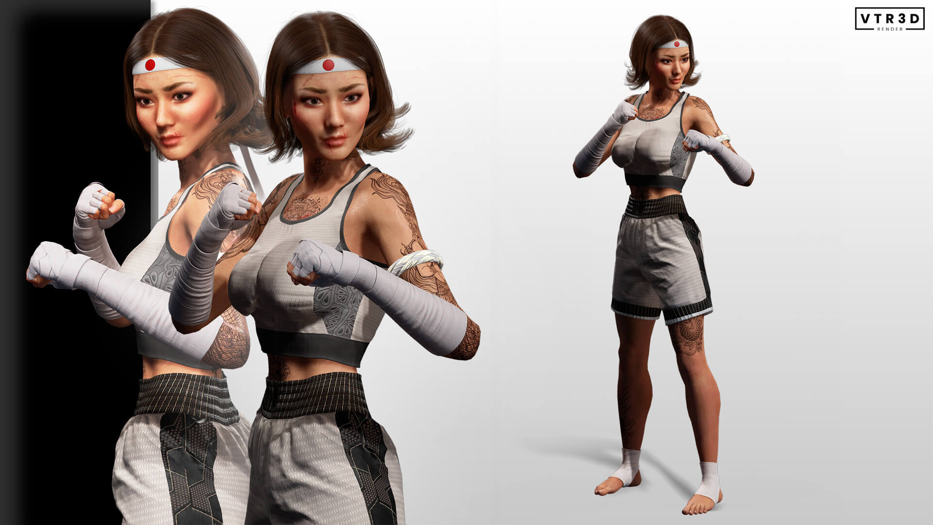 Realistic Martial Arts Fighter Couple by VTR3D
