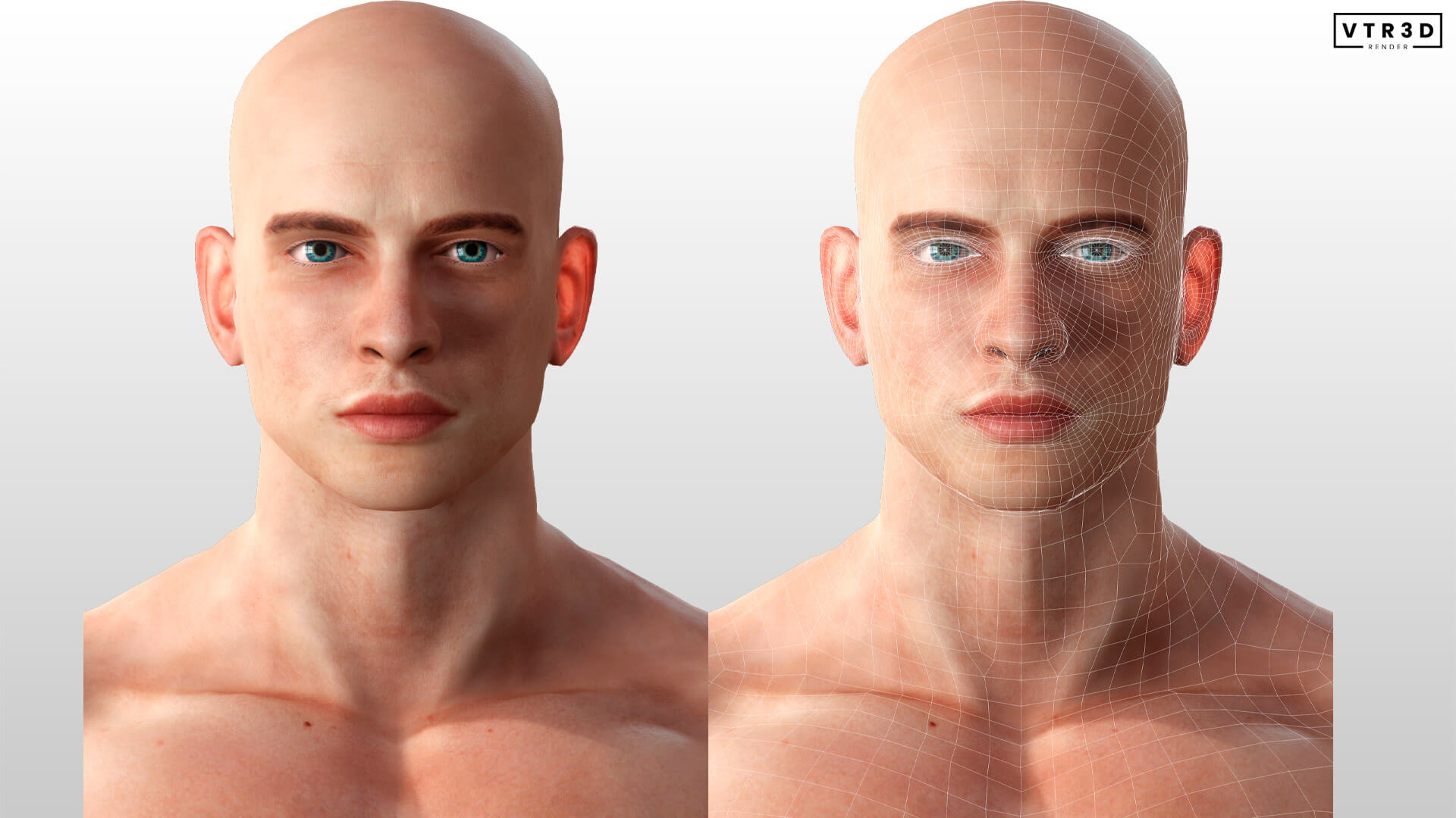 Realistic Male Female Base Bodies Game Ready Rigged Optimize by VTR3D