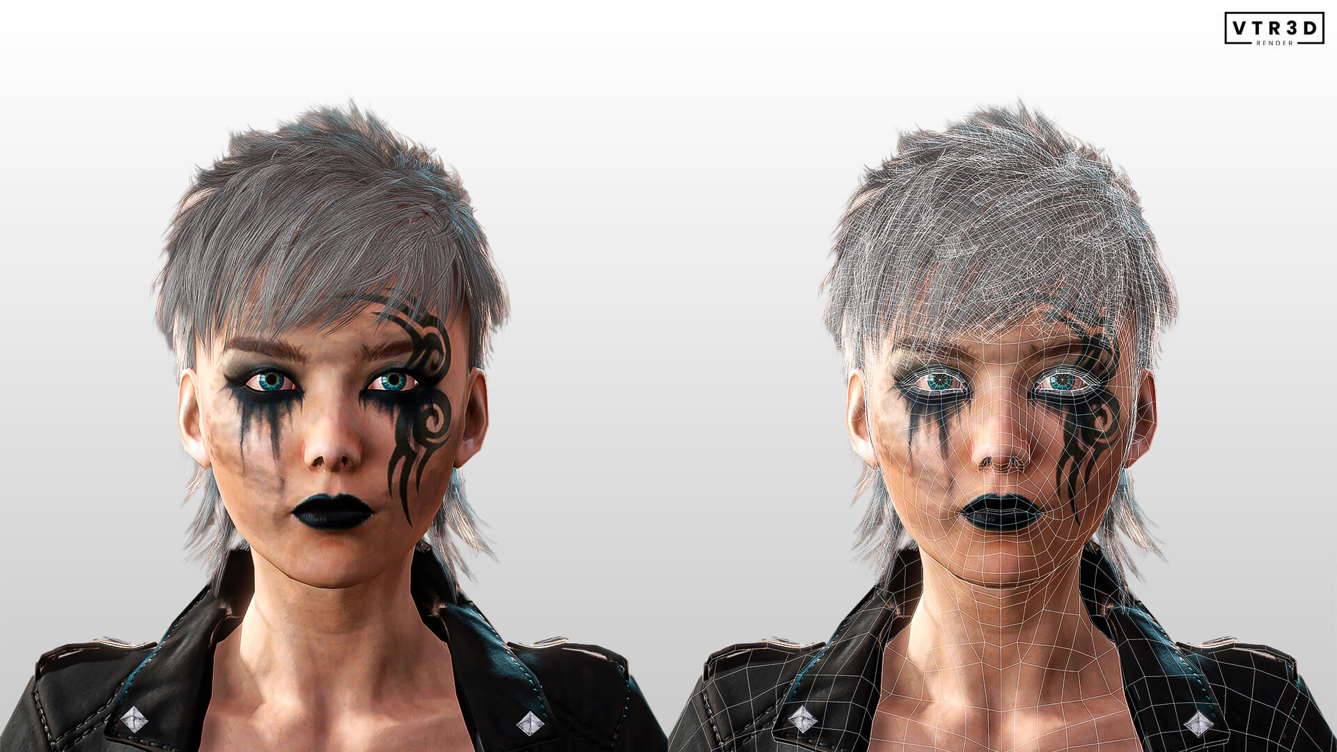 Realistic Punk Girl Character Game Ready - 3D Model by VTR3D