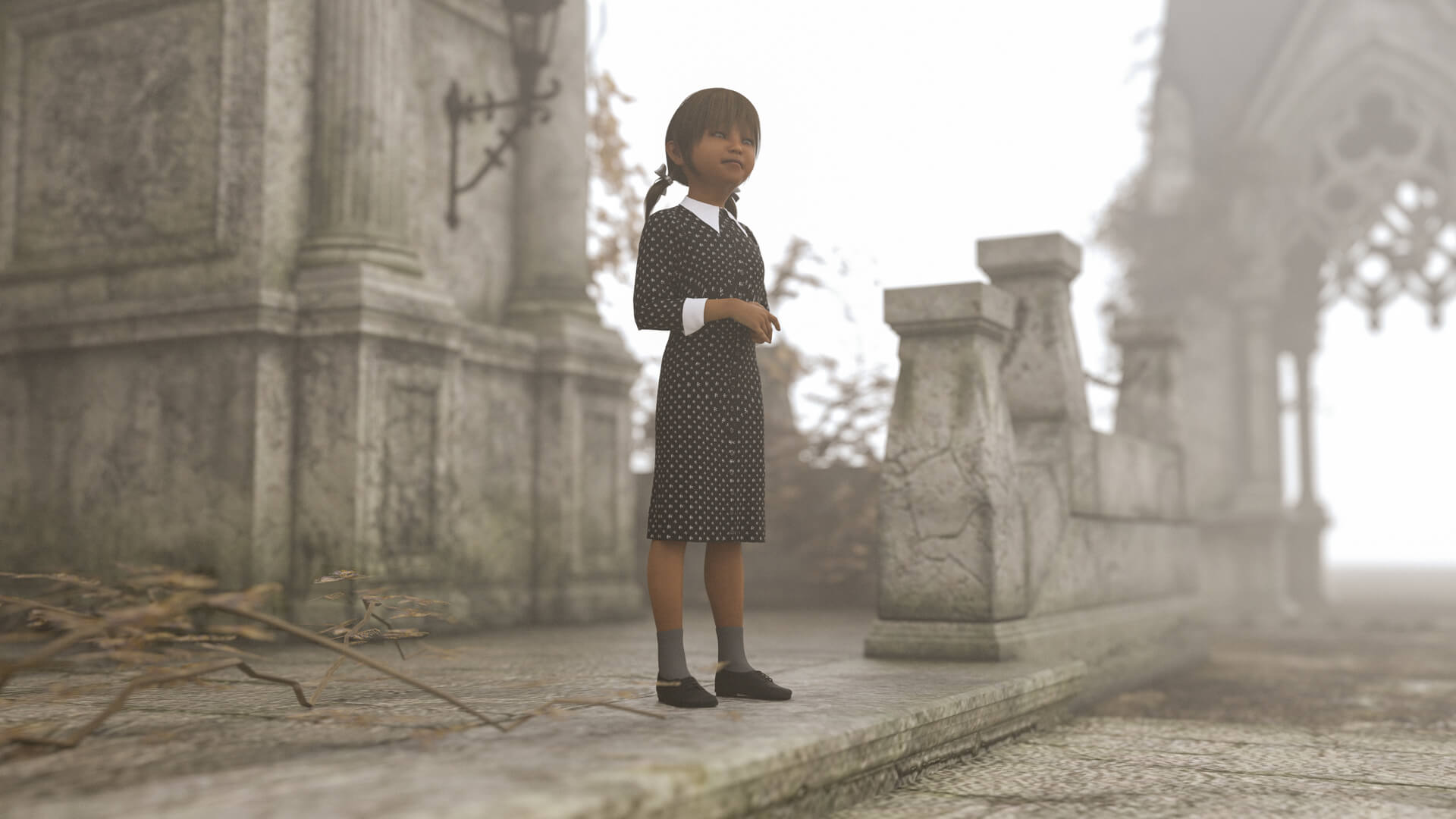 Snapshot of Wednesday Addams 3D Render by VulcanStarDrives