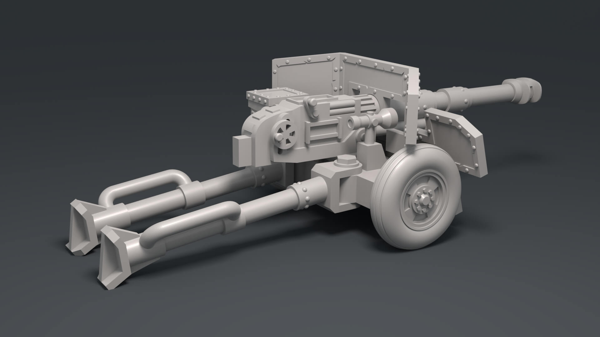 Stylized Automatic Cannon - 3D Model by vvoitec