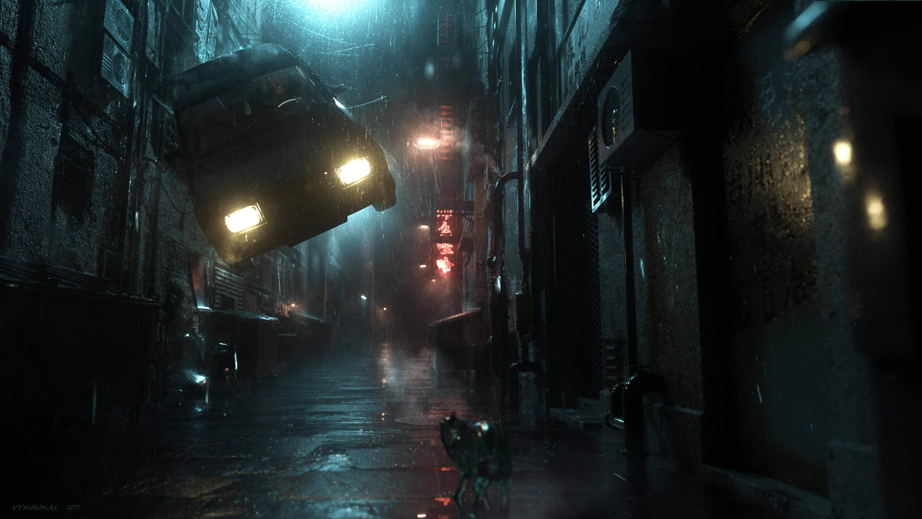 Translucent Cat Adventures 3D Render, Digital Art by Vykoukal