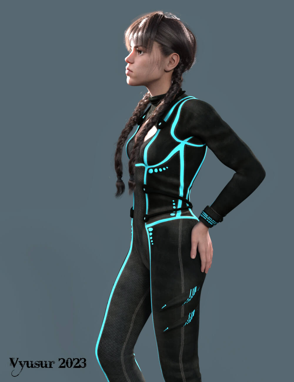 Lit profile 3D Render, Digital Art by Vyusur