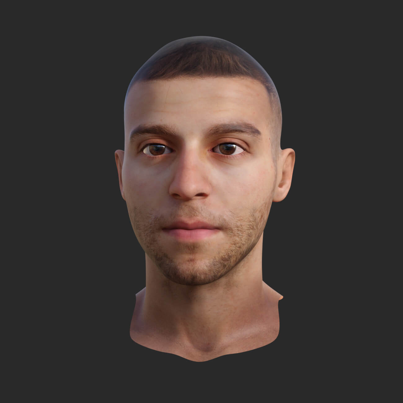 Male Head Base Mesh 01 - 3D Model by Vyusur
