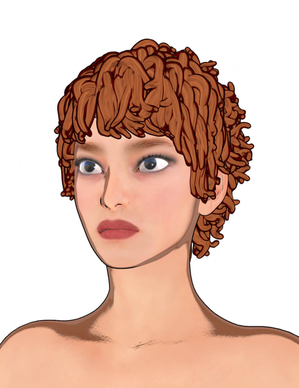 Vyu Toon Hair for G8F - Daz Content by Vyusur