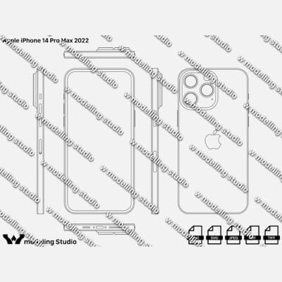 Apple iPhone 14 Pro Max 2022 blueprint - Stock Image by W modeling ...