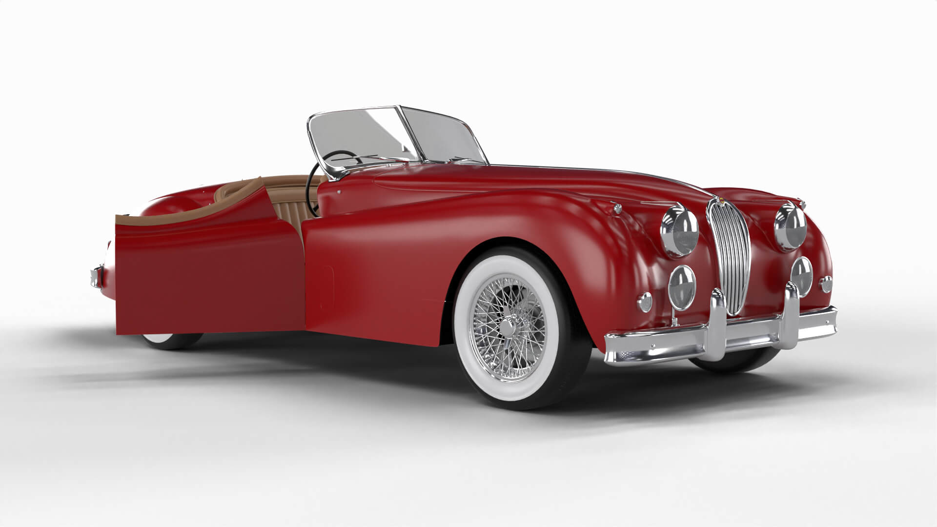Jaguar XK140 1954 HQ Interior - 3D Model by W modeling studio