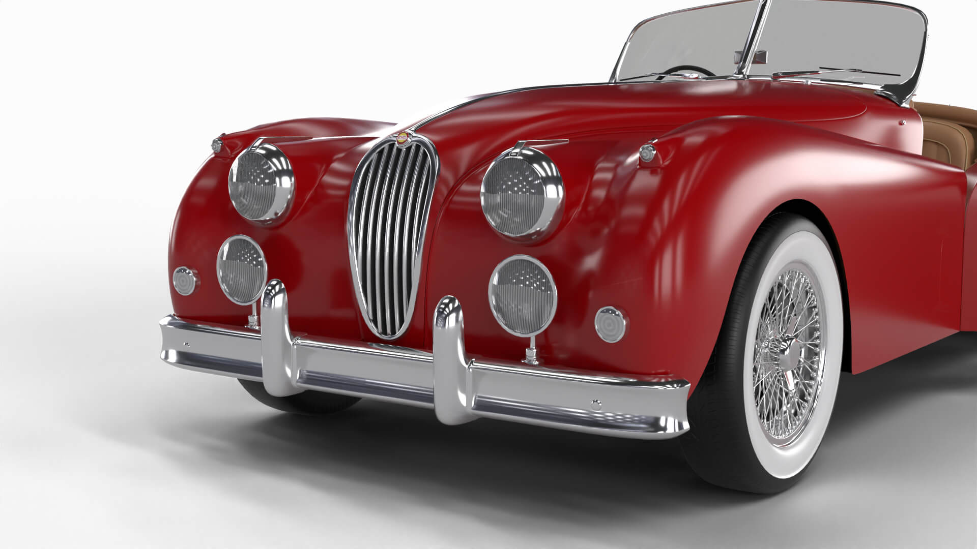 Jaguar XK140 1954 HQ Interior - 3D Model by W modeling studio