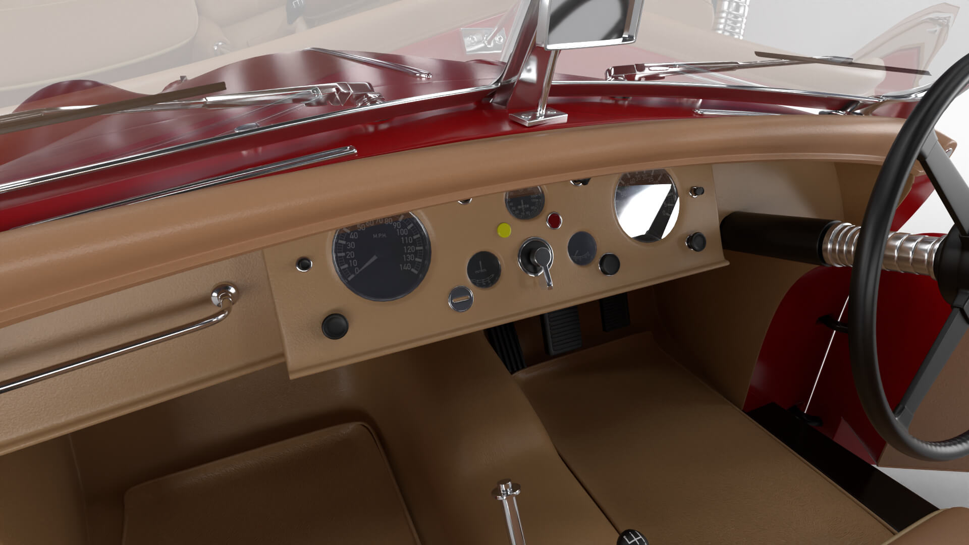 Jaguar XK140 1954 HQ Interior - 3D Model by W modeling studio