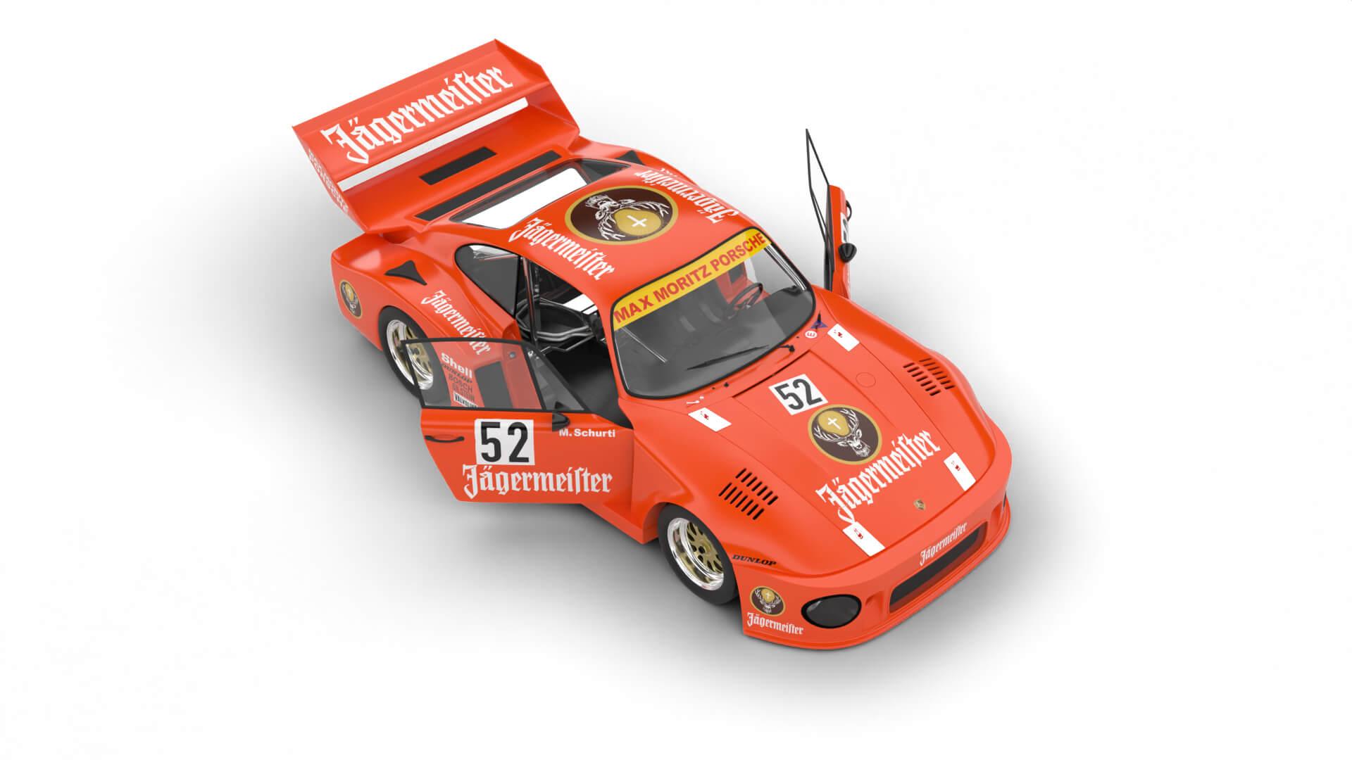 Porsche 935\77 1977 #52 Jagermeister Racing HQ Interior - 3D Model by W modeling studio