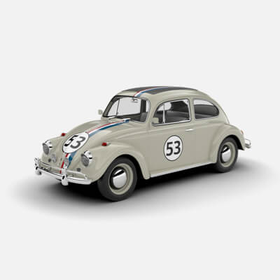 Volkswagen Beetle Herbie 1963 3D Model by W modeling studio