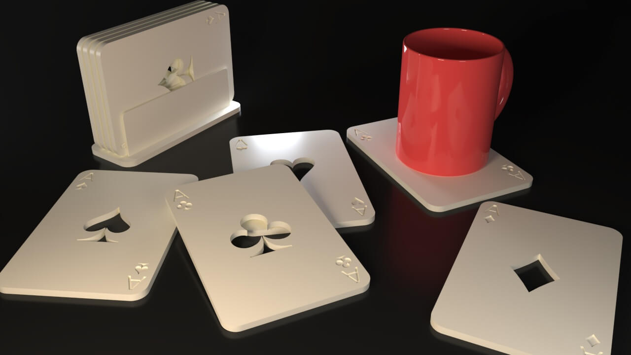 Card Game Coasters - 3D Print Model by waelmoussa