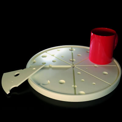 Cheese Slices Coasters - 3D Model by waelmoussa