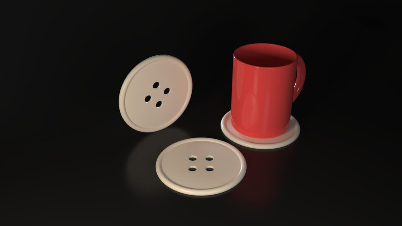 Clothes Button Coasters - 3D Model by waelmoussa