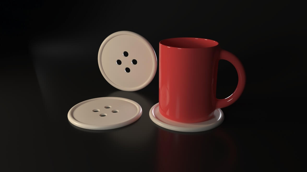 Clothes Button Coasters - 3D Model by waelmoussa