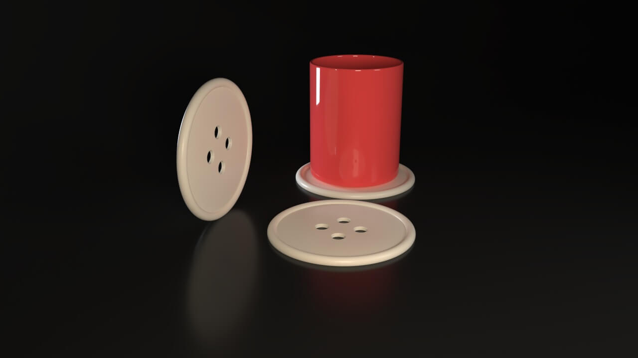 Clothes Button Coasters - 3D Model by waelmoussa