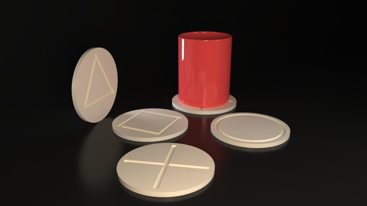 Playstation Button Coasters - 3D Model by waelmoussa