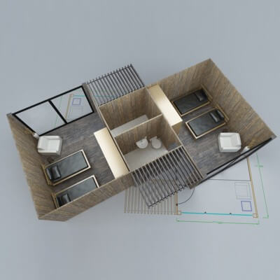 Porta-Cabin 3D Model by waelmoussa