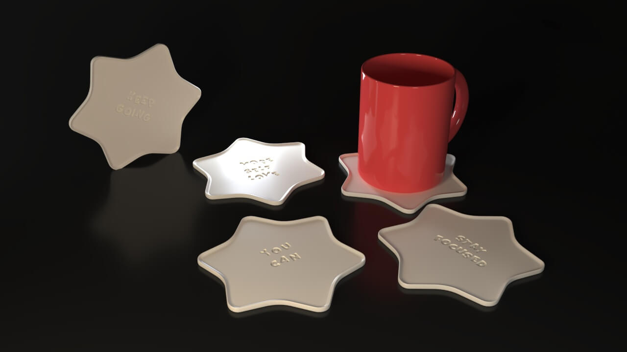 Stars Coasters - 3D Print Model by waelmoussa