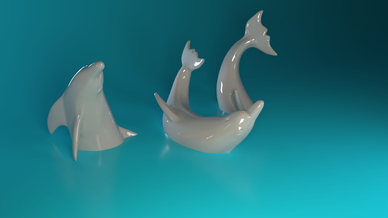 Swimming Dolphins - 3D Model by waelmoussa