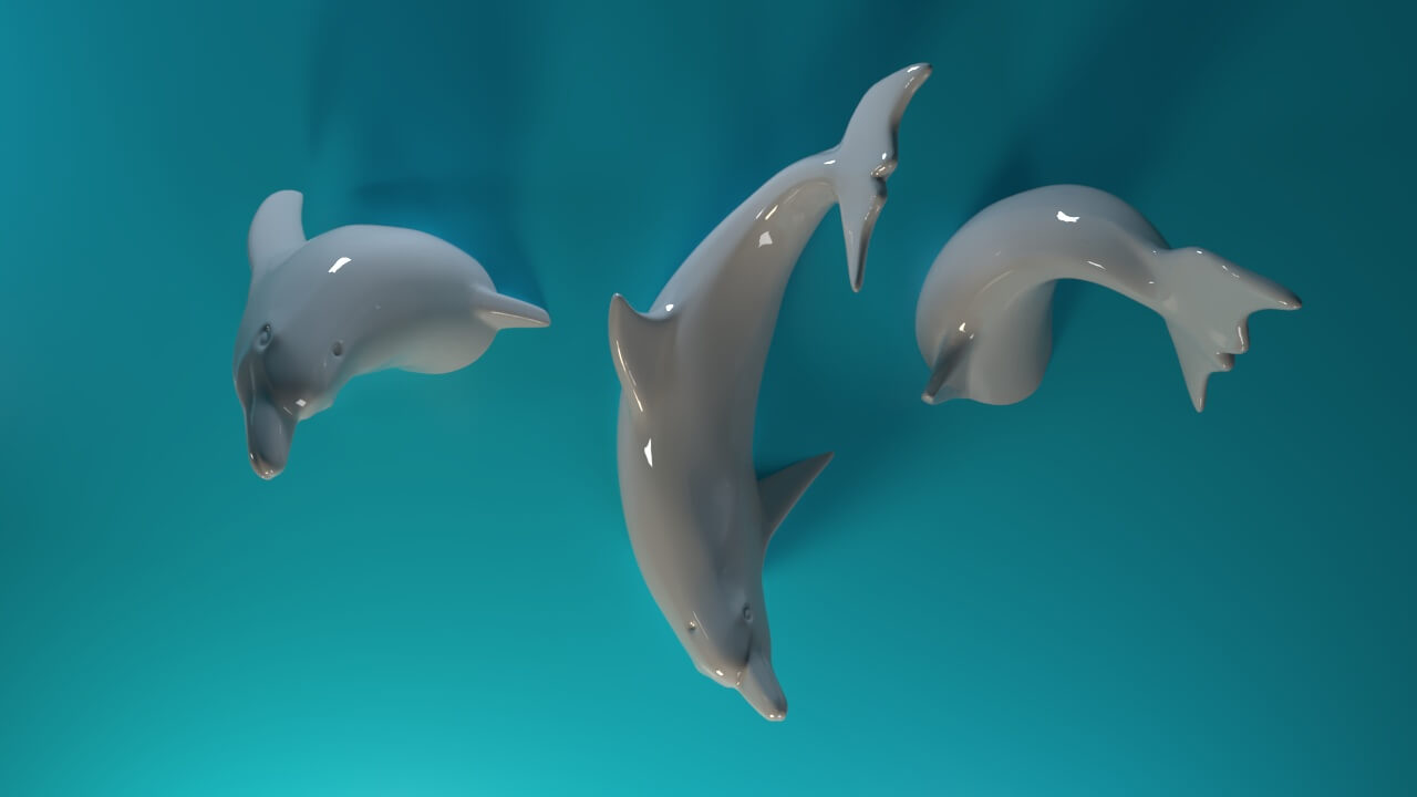 Swimming Dolphins - 3D Model by waelmoussa