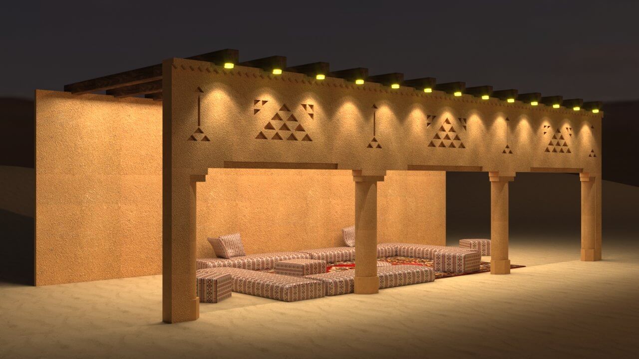 Traditional Arabic Outdoor Dining Salon - 3D Model by waelmoussa