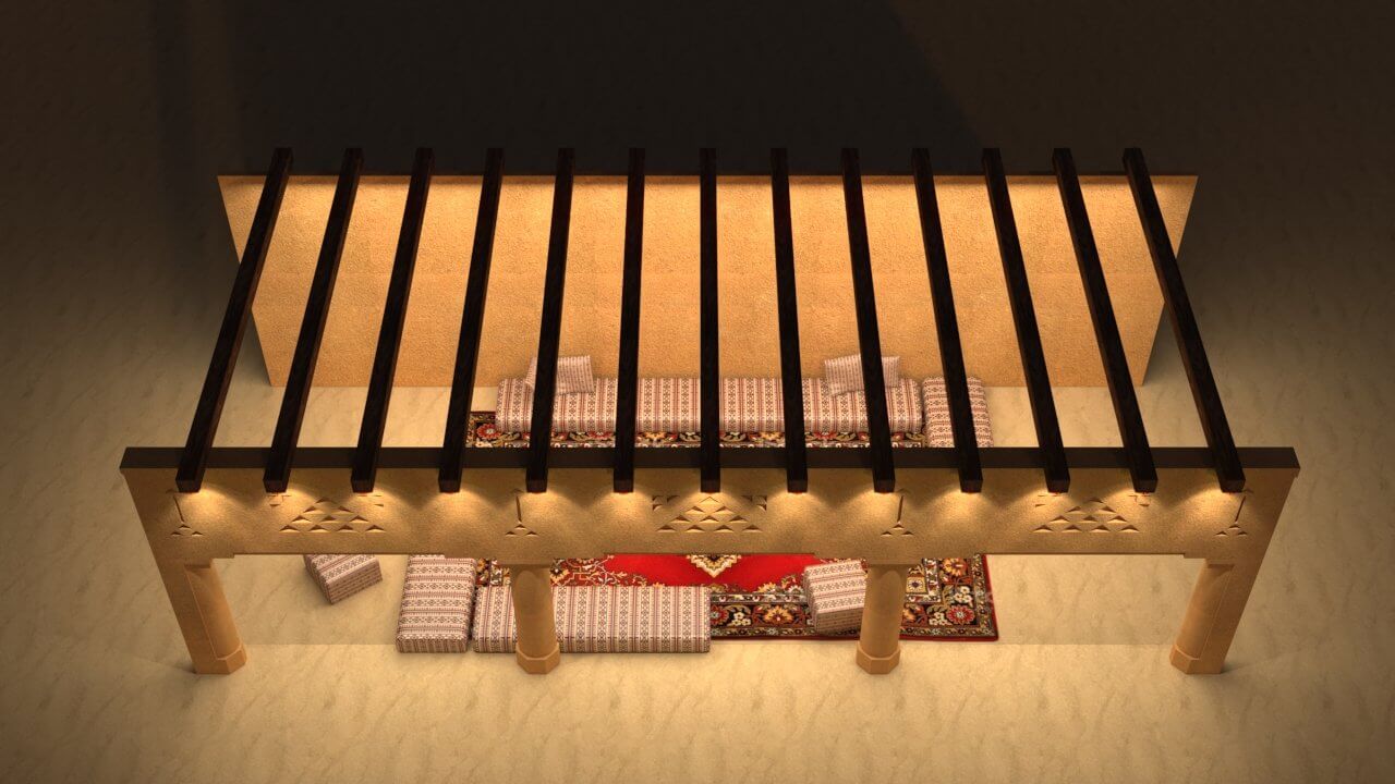 Traditional Arabic Outdoor Dining Salon - 3D Model by waelmoussa