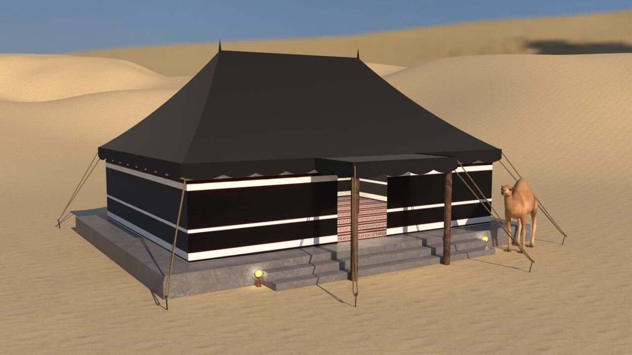 Traditional Arabic Safari Tent - 3D Model by waelmoussa
