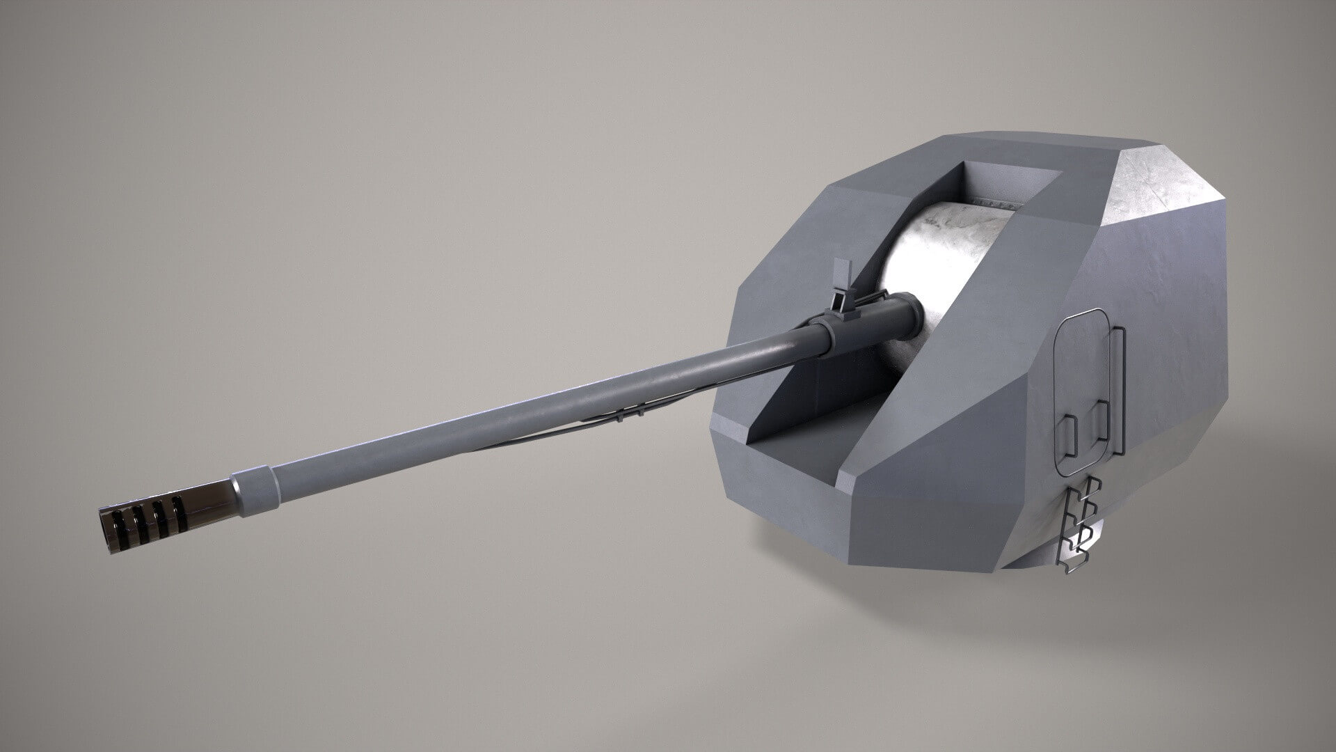 War Ship Cannon A-192M 3D Model by war_ships