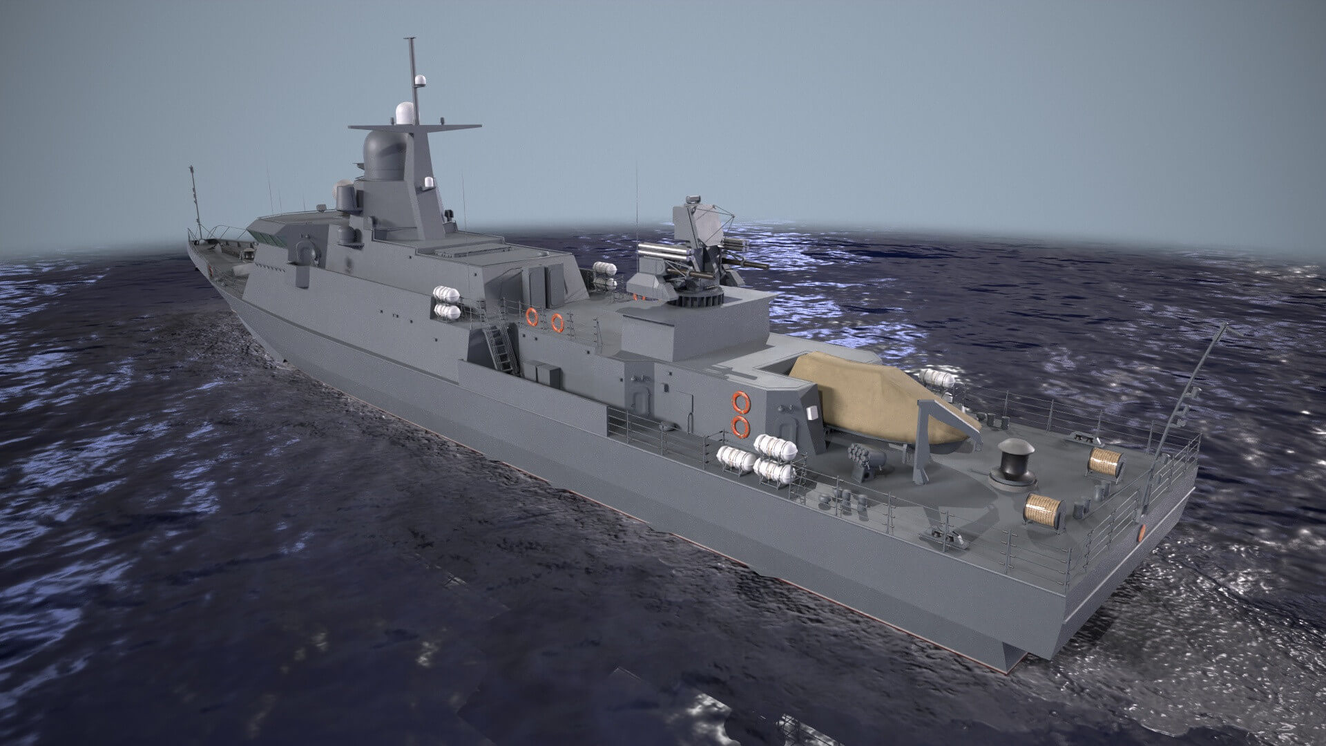War Ship Corvette 22800 - 3D Model by war_ships