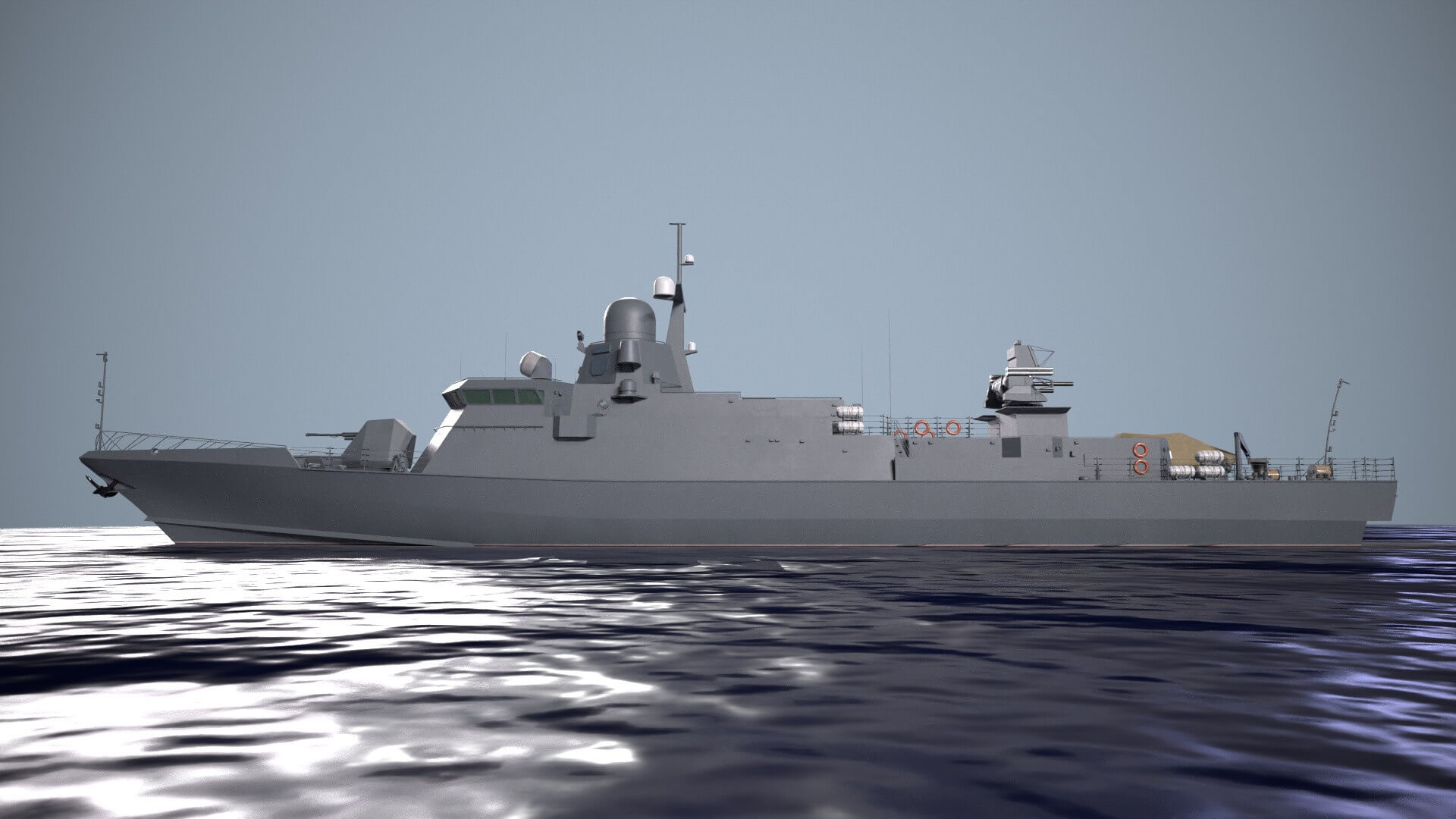 War Ship Corvette 22800 - 3D Model by war_ships