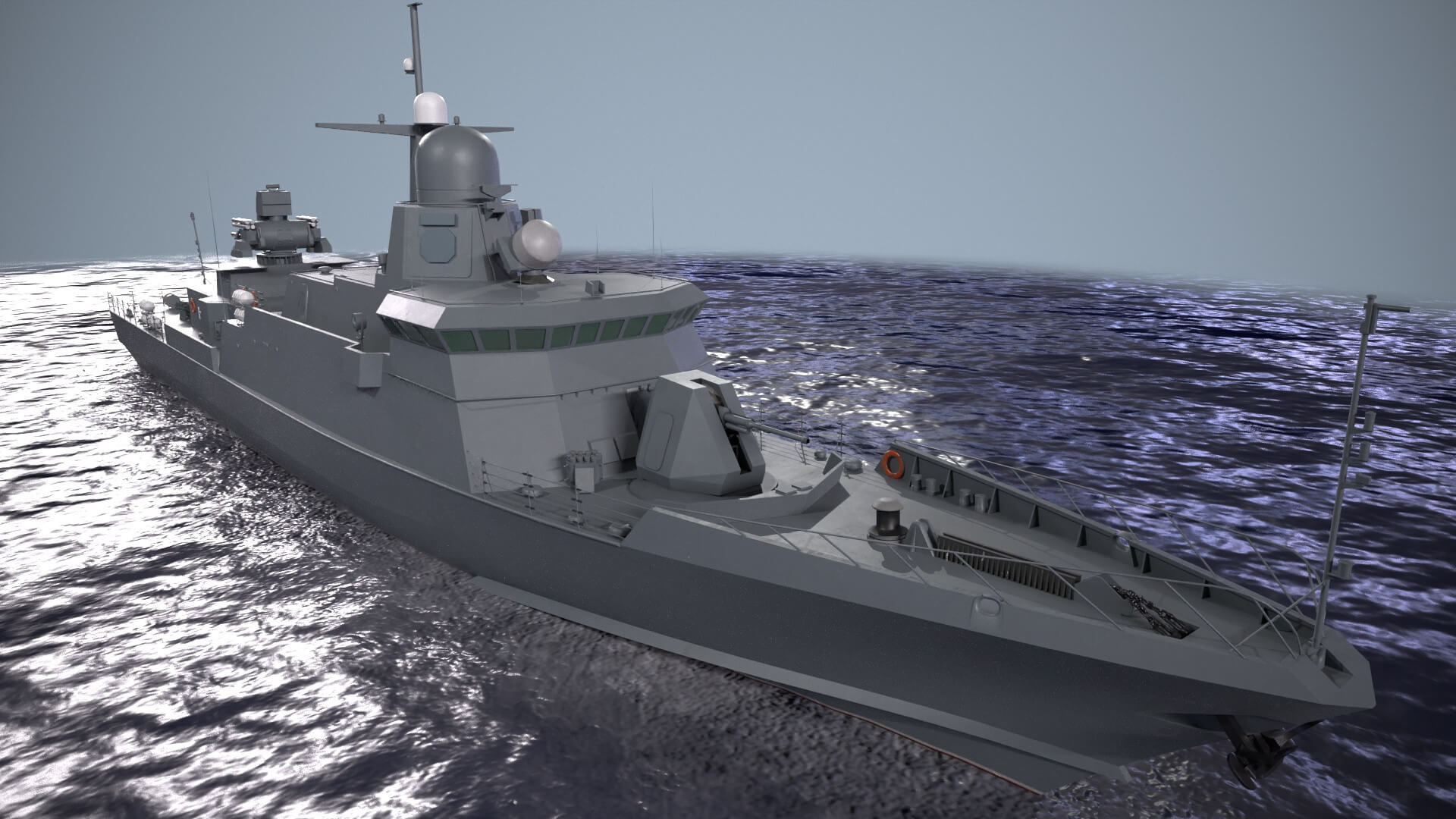 War Ship Corvette 22800 - 3D Model by war_ships