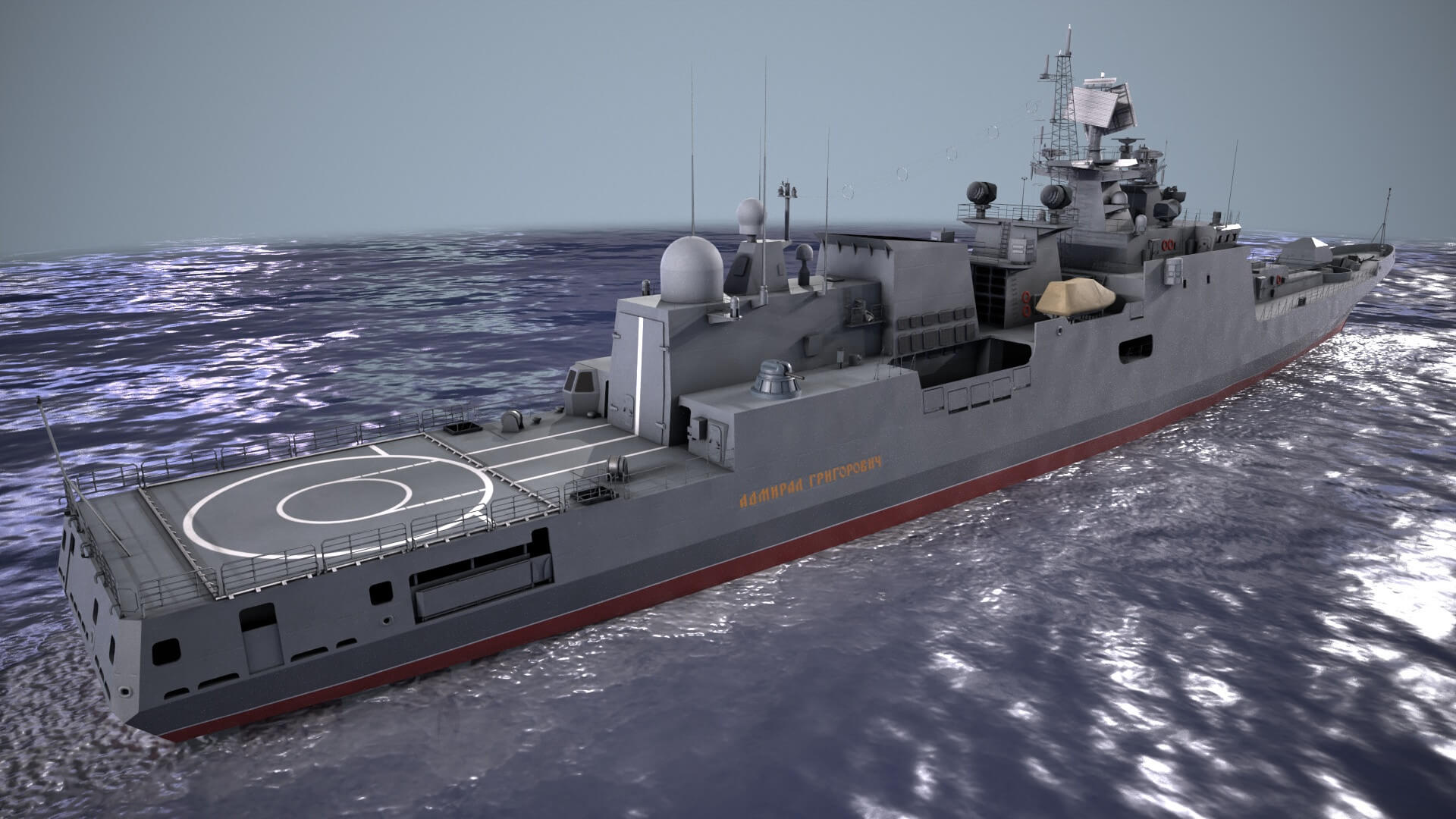 War Ship Frigate 11356 - 3D Model by war_ships