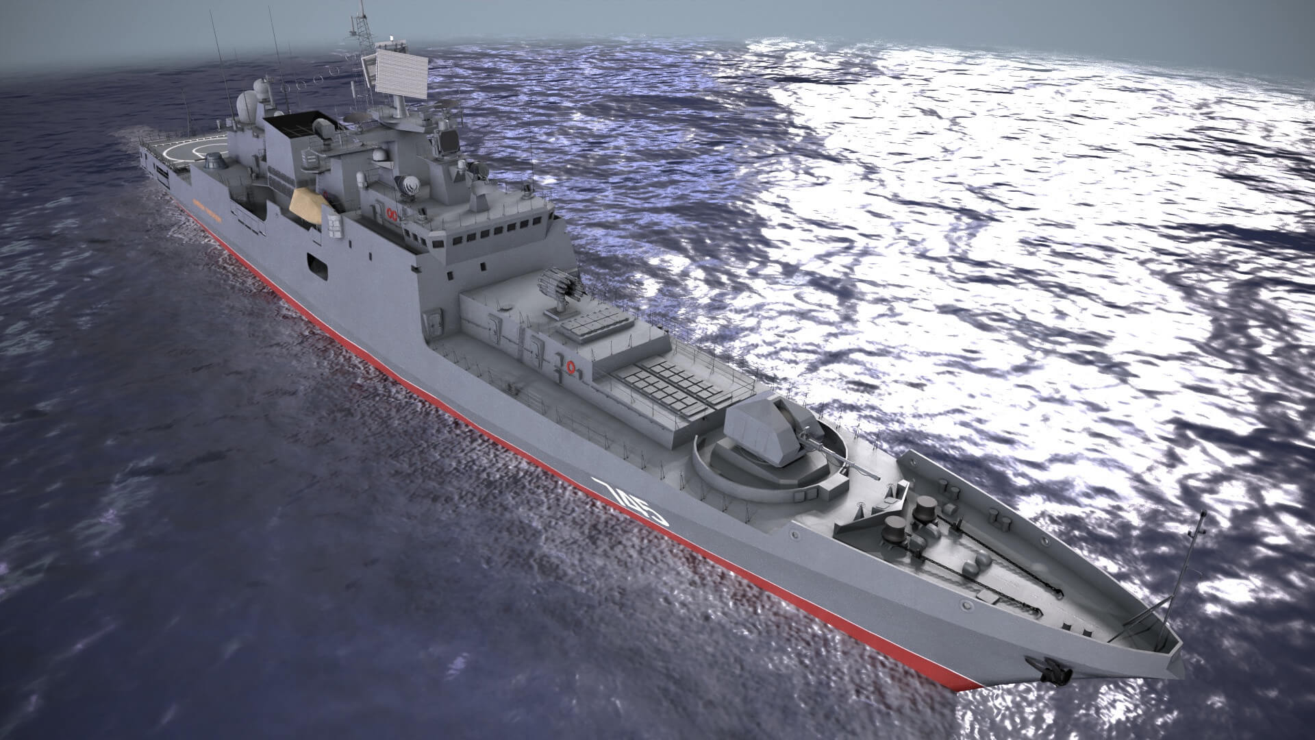 War Ship Frigate 11356 - 3D Model by war_ships