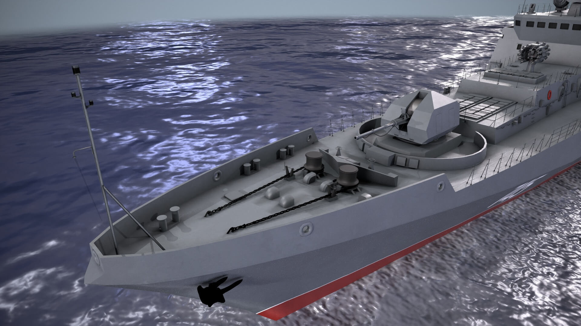 War Ship Frigate 11356 - 3D Model by war_ships