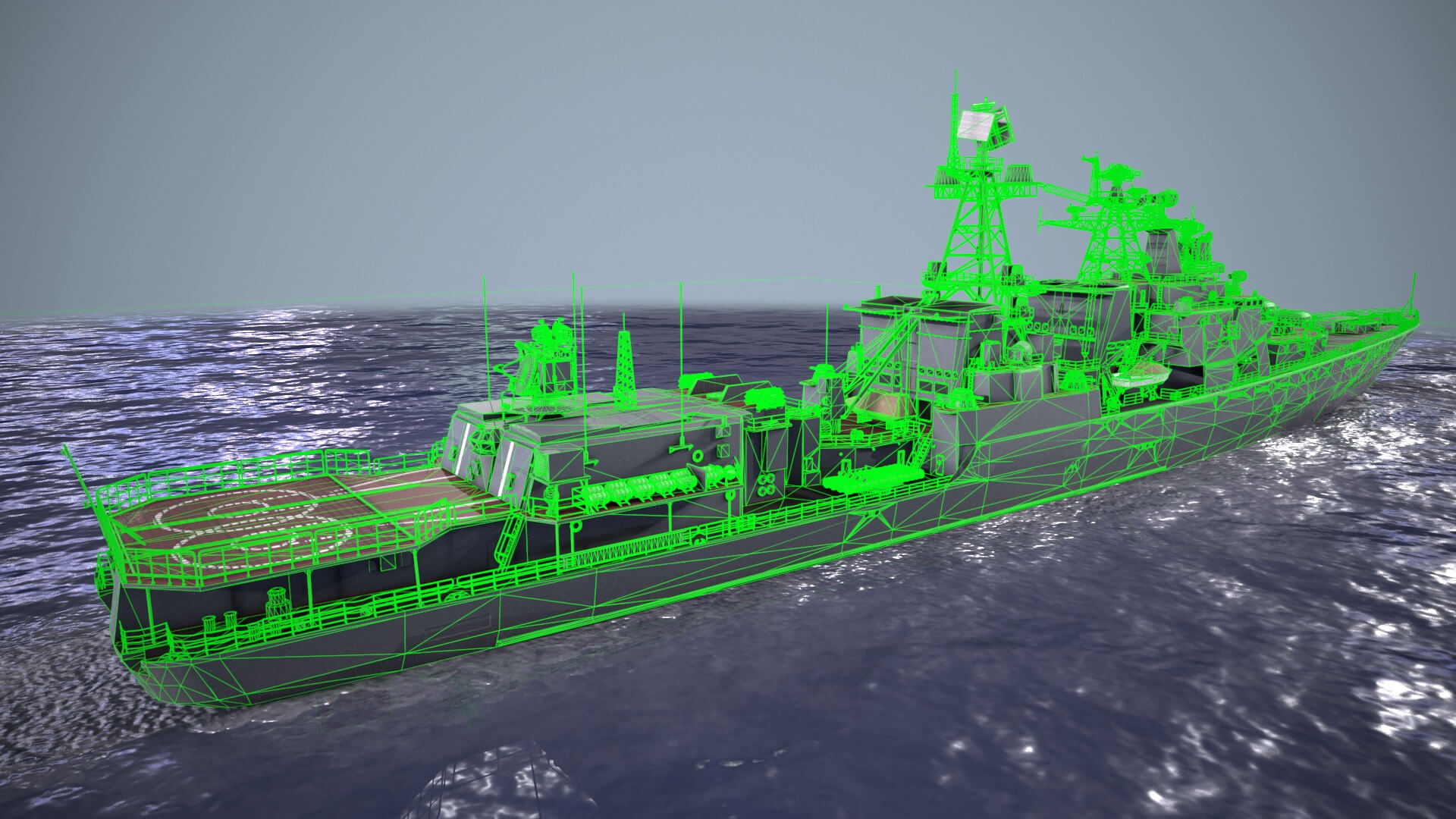 War Ship Frigate 1155 - 3D Model by war_ships