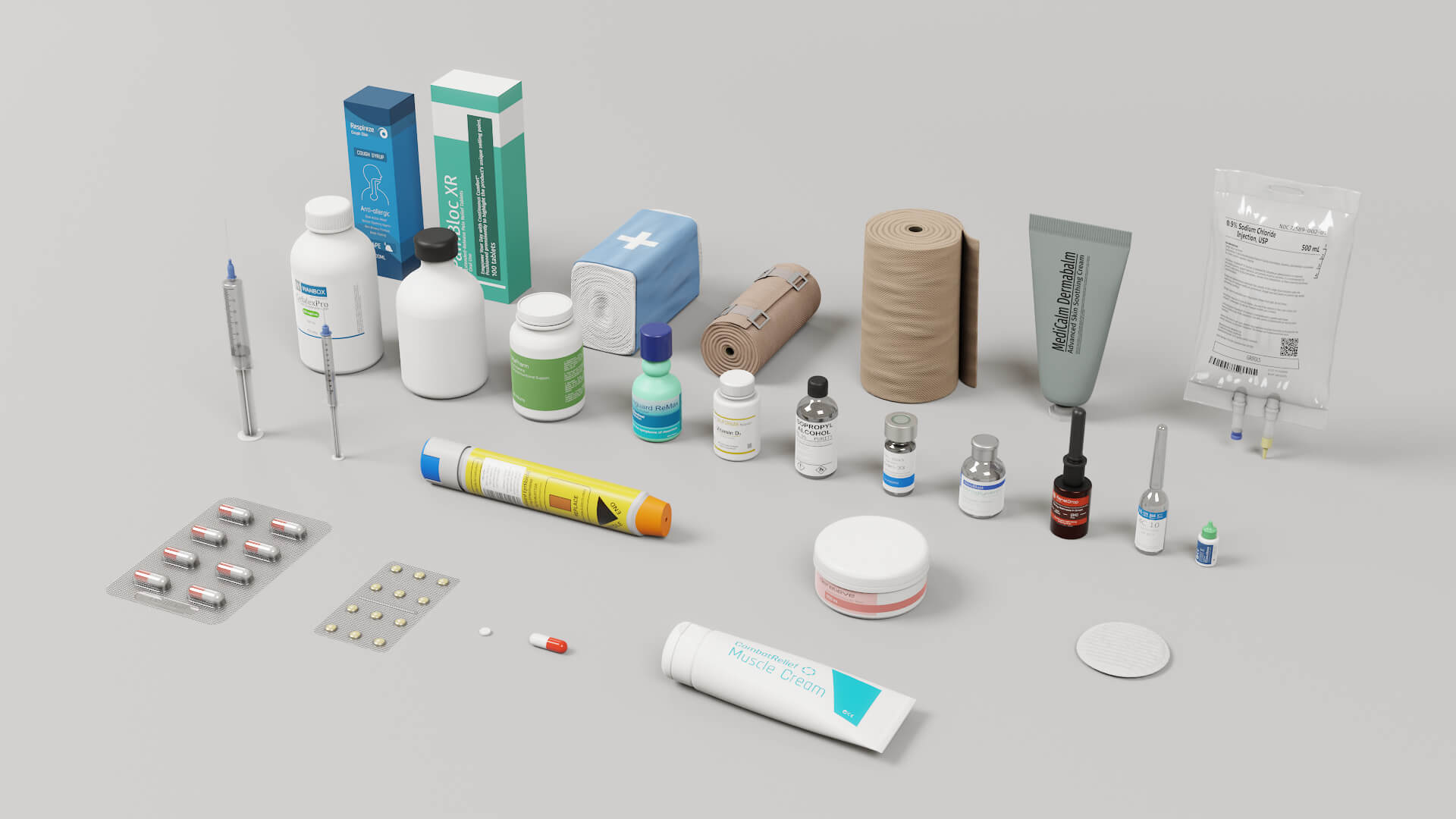 Medicine Pack - 3D Model by Warkarma