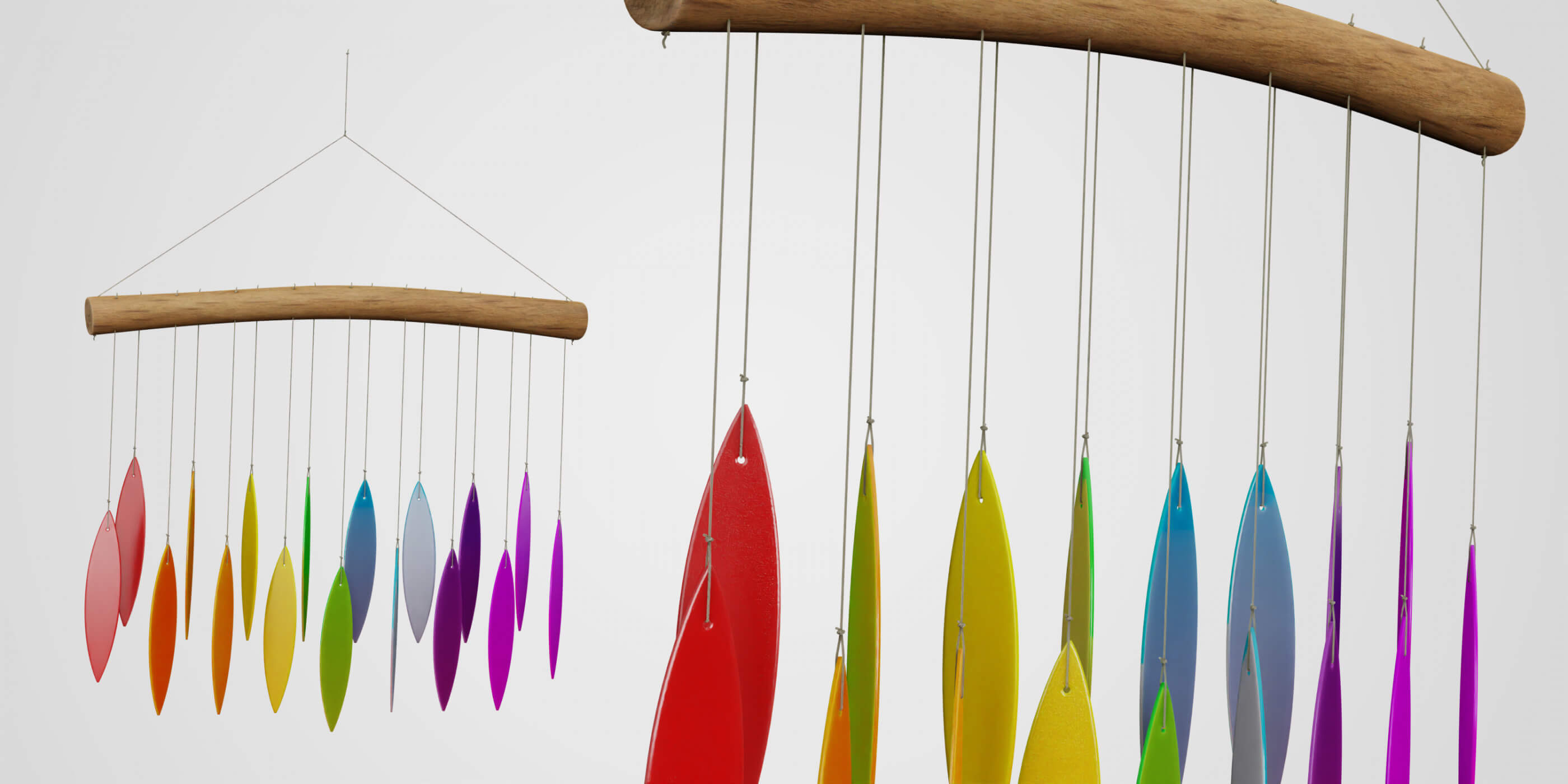 Multicolour Wind Chime - 3D Model by Warkarma