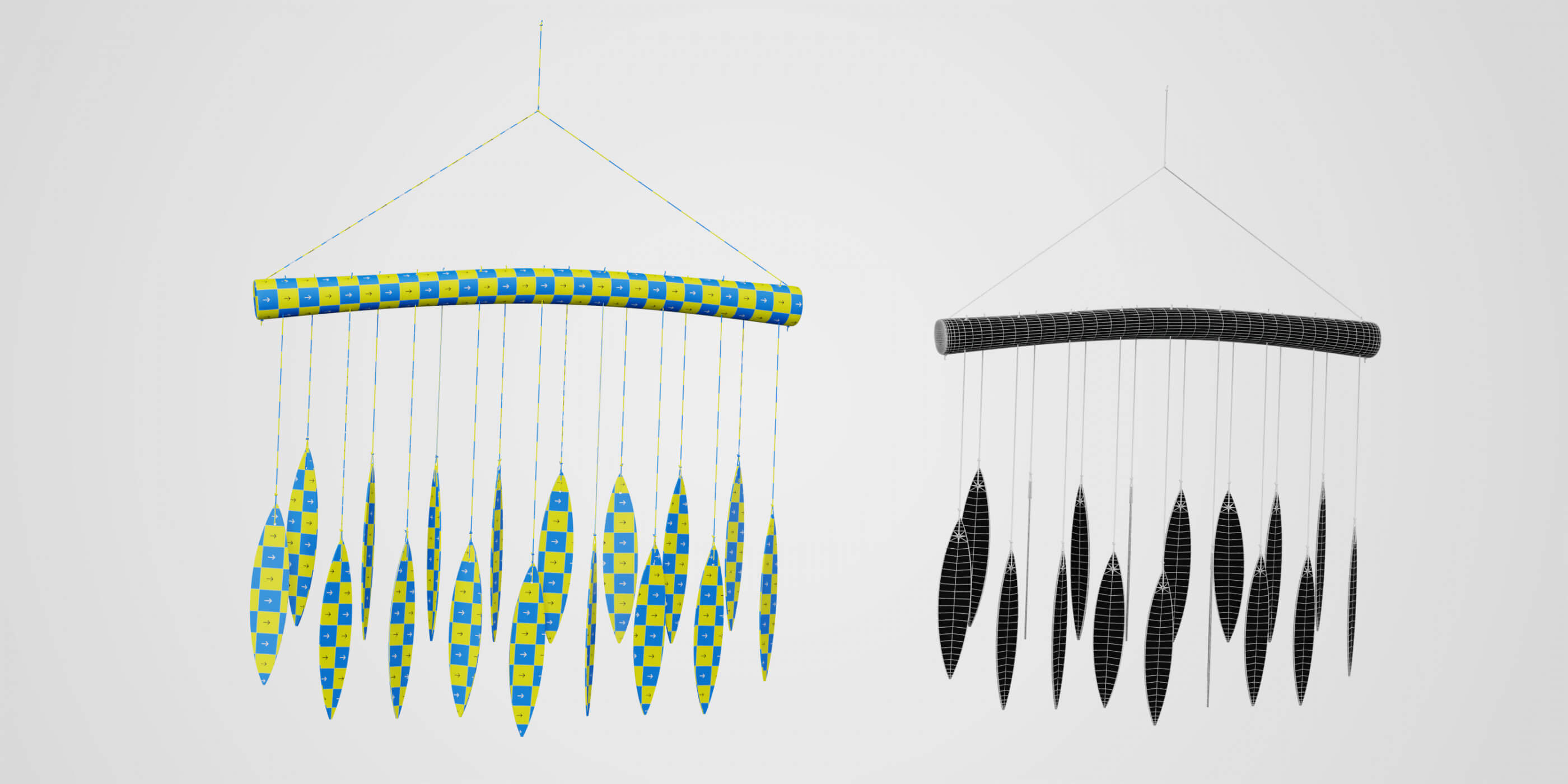 Multicolour Wind Chime - 3D Model by Warkarma